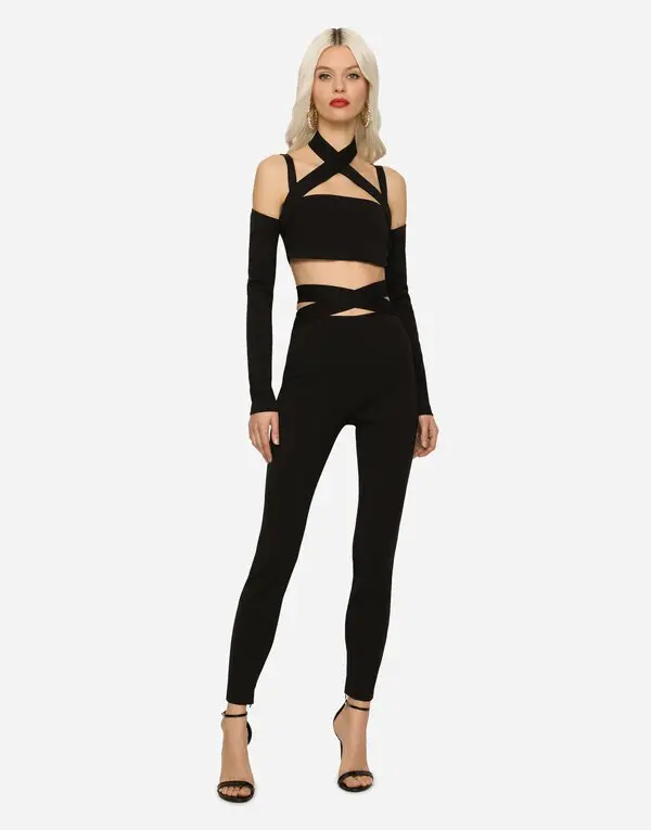 Dolce & Gabbana Viscose Pants With Strap Detail Pants And Shorts