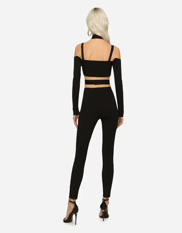 Dolce & Gabbana Viscose Pants With Strap Detail Pants And Shorts