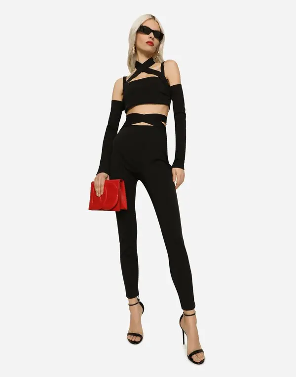 Dolce & Gabbana Viscose Pants With Strap Detail Pants And Shorts