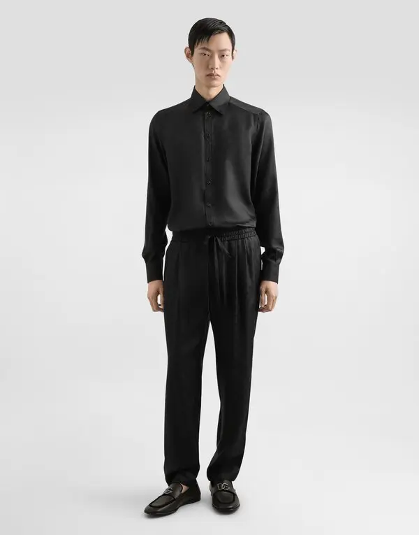 Dolce & Gabbana Dg Logo Martini Jacquard Shirt Shirts