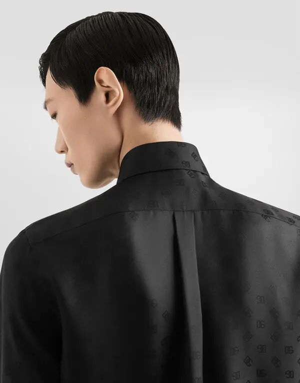 Dolce & Gabbana Dg Logo Martini Jacquard Shirt Shirts