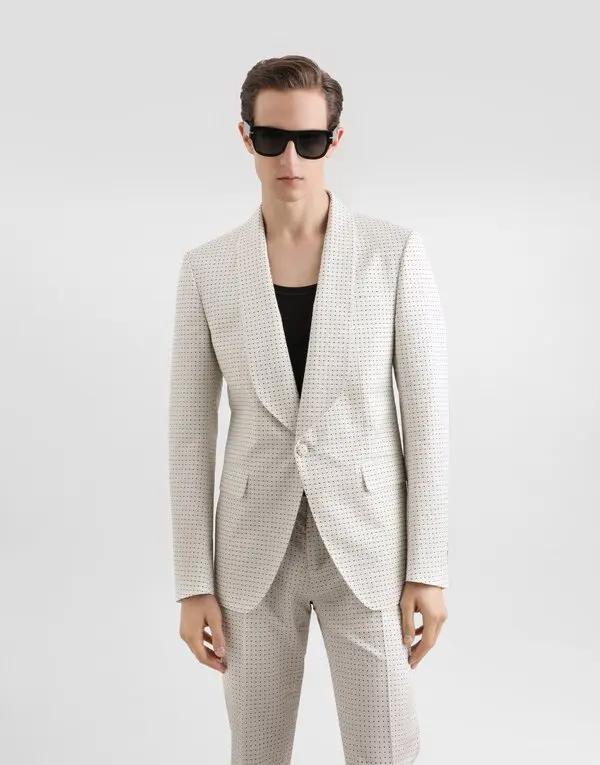 Dolce & Gabbana Single-breasted Jacket In Silk Wool Suits And Blazers