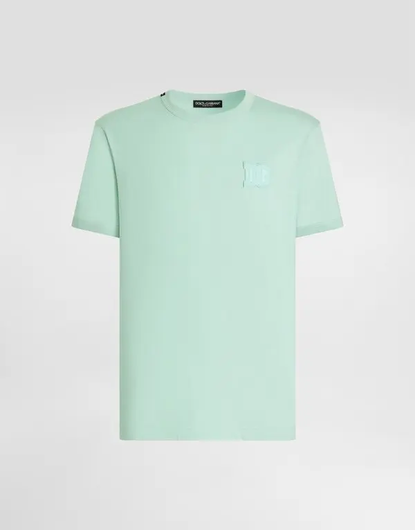 Dolce & Gabbana Cotton T-shirt With Patch T-shirts And Polos - Green