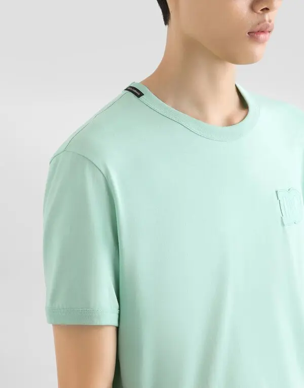 Dolce & Gabbana Cotton T-shirt With Patch T-shirts And Polos - Green