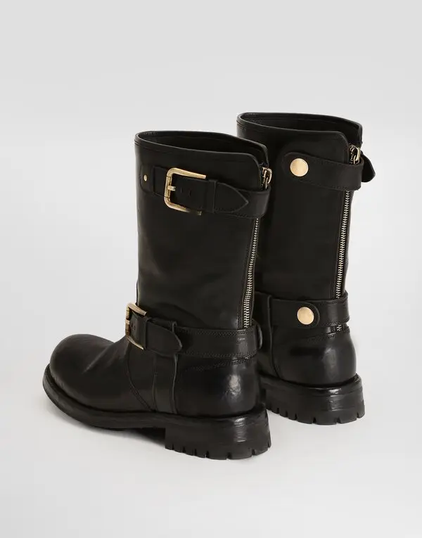 Dolce & Gabbana Calfskin Biker Boots Boots And Booties
