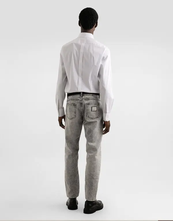 Dolce & Gabbana Gold Shirt With Microdesign Shirts