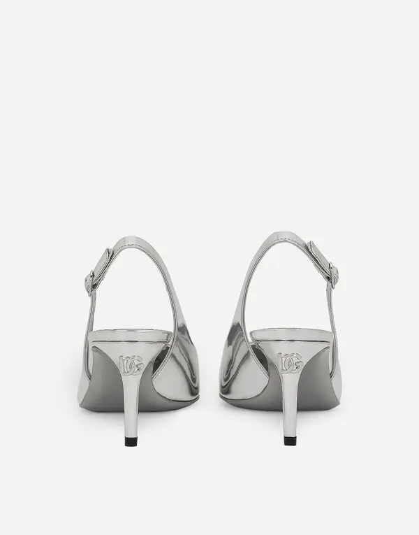 Dolce & Gabbana Calfskin Slingback Pumps - Silver