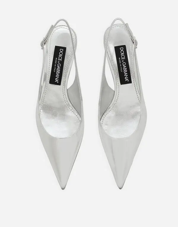 Dolce & Gabbana Calfskin Slingback Pumps - Silver