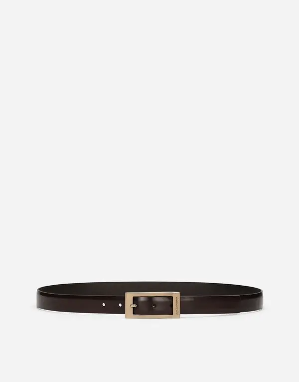 Dolce & Gabbana Brushed Calfskin Belt Belts Leather - Brown