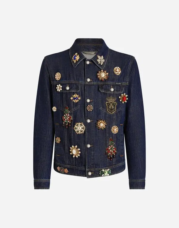 Dolce & Gabbana Embellished Cotton Denim Jacket