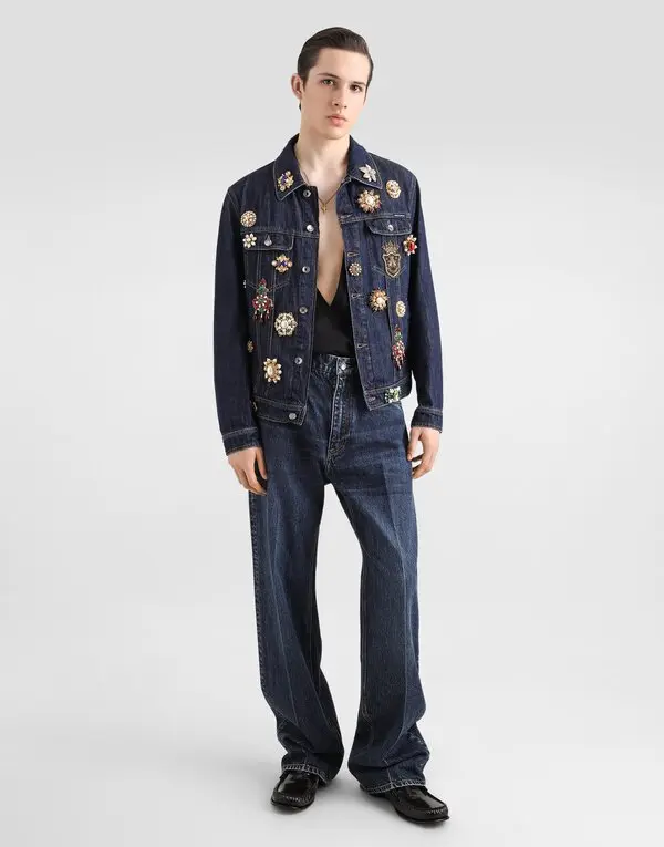 Dolce & Gabbana Embellished Cotton Denim Jacket
