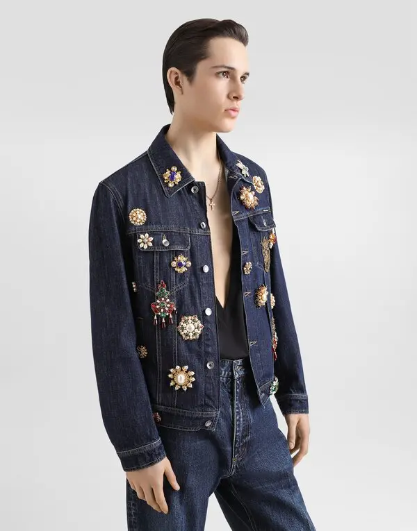 Dolce & Gabbana Embellished Cotton Denim Jacket
