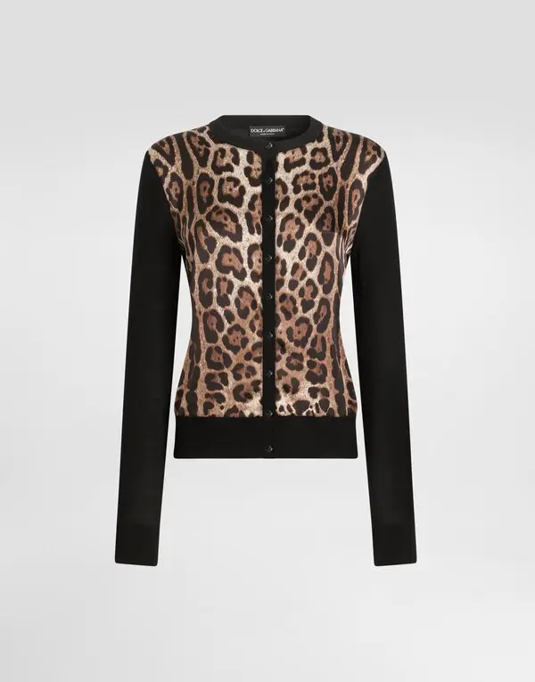Dolce & Gabbana Leo- Wool Cardigan Sweaters And Cardigans Animal - Print