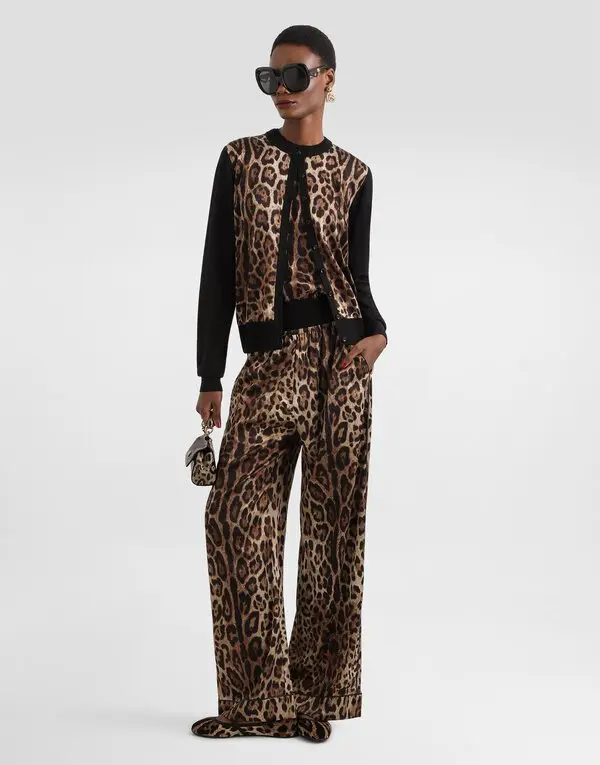 Dolce & Gabbana Leo- Virgin Wool And Satin Cardigan