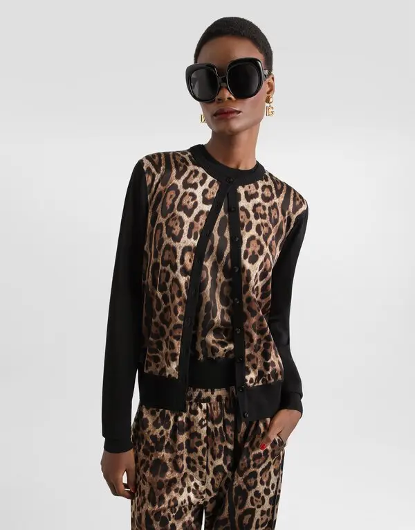 Dolce & Gabbana Leo- Virgin Wool And Satin Cardigan