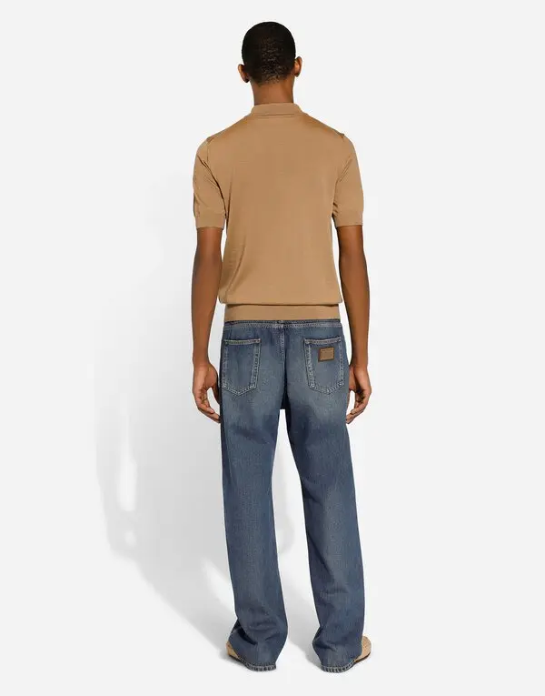 Dolce & Gabbana Silk And Cashmere Polo-shirt Sweaters And Cardigans