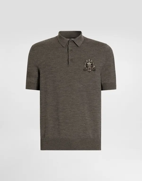 Dolce & Gabbana Virgin Wool Polo Shirt Sweaters And Cardigans Gray - Grey
