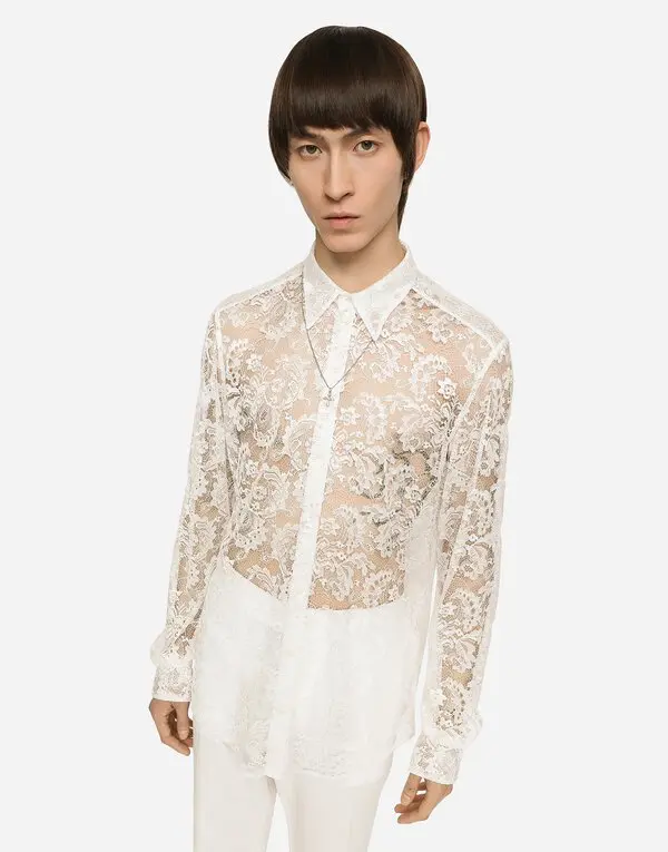 Dolce & Gabbana Lace Martini-fit Shirt Shirts Lace