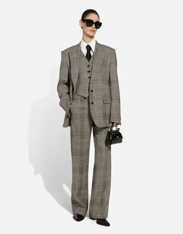 Dolce & Gabbana Flared Glen Plaid Pants Pants And Shorts