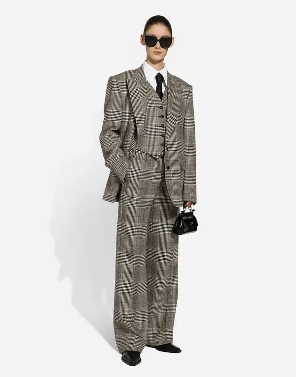 Dolce & Gabbana Flared Glen Plaid Pants Pants And Shorts