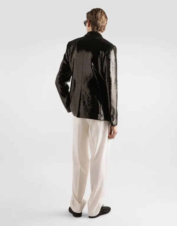 Dolce & Gabbana Double-breasted Sicilia Light Jacket With Sequins Suits And Blazers Sequins