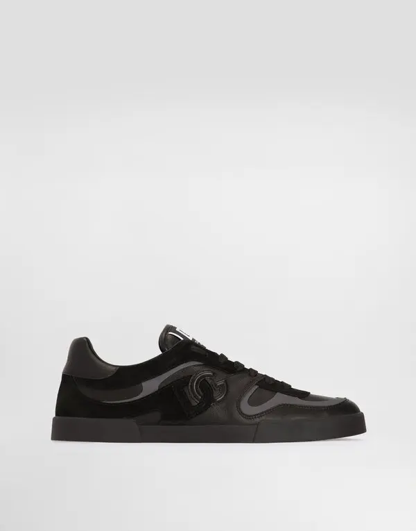 Dolce & Gabbana Low Top Leather And Suede Sneakers - Black