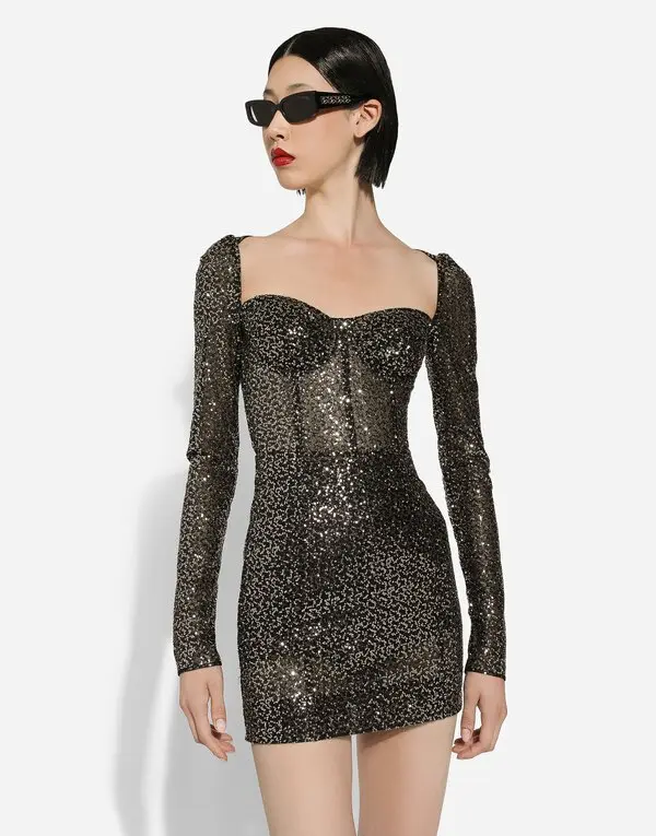 Dolce & Gabbana Sequined Corset Dress
