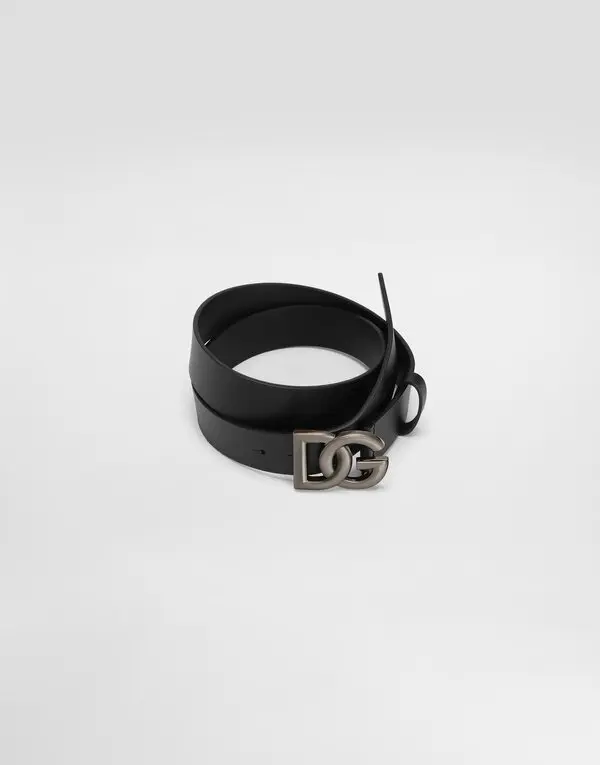 Dolce & Gabbana Leather Belt With Dg Logo Belts Multi-colored Leather