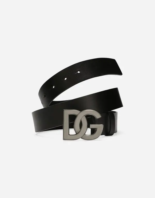 Dolce & Gabbana Leather Belt With Dg Logo Belts Multi-colored Leather