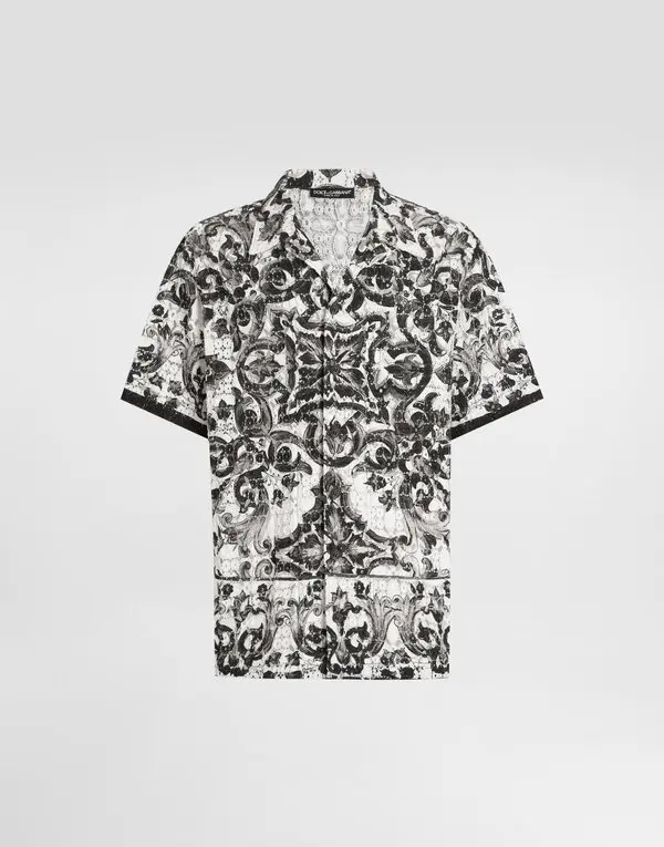 Dolce & Gabbana Majolica-print Hawaii Crochet Lace Shirt Shirts - Multicolor