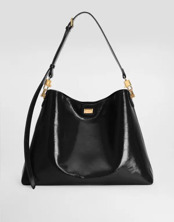 Dolce & Gabbana Large Vittoria Calfskin Shoulder Bag Shoulder And Crossbody Bags - Black