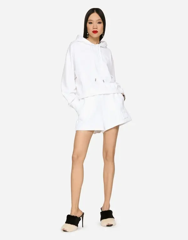 Dolce & Gabbana Jersey Shorts With Embossed Dg Logo Pants And Shorts