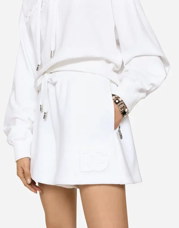 Dolce & Gabbana Jersey Shorts With Embossed Dg Logo Pants And Shorts