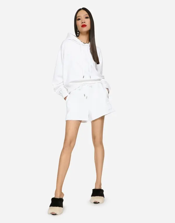 Dolce & Gabbana Jersey Shorts With Embossed Dg Logo Pants And Shorts