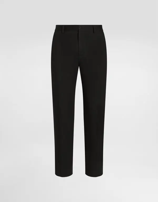 Dolce & Gabbana Cotton Gabardine Trousers - Black