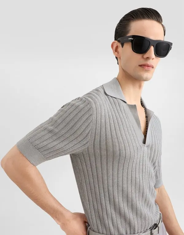 Dolce & Gabbana Polo M/c Sweaters And Cardigans Gray
