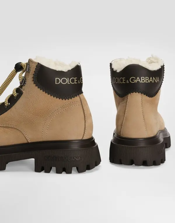 Dolce & Gabbana Nubuck And Calfskin Ankle Boots