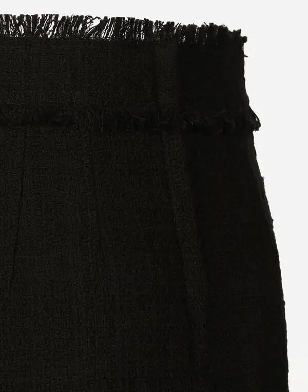 Dolce & Gabbana Tweed Midi Skirt With Dg Logo