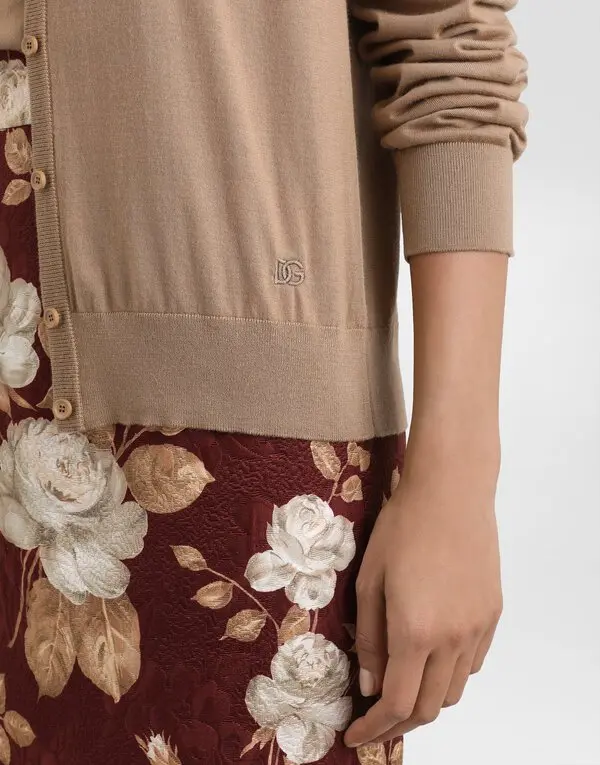 Dolce & Gabbana Cashmere Cardigan Sweaters And Cardigans - Beige