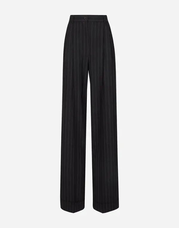Dolce & Gabbana Flared Pinstripe Wool Pants Pants And Shorts
