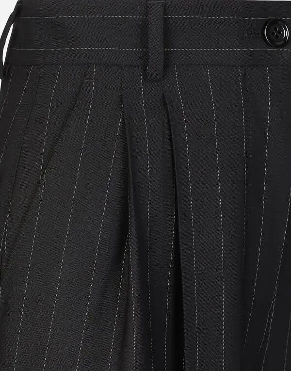 Dolce & Gabbana Flared Pinstripe Wool Pants Pants And Shorts