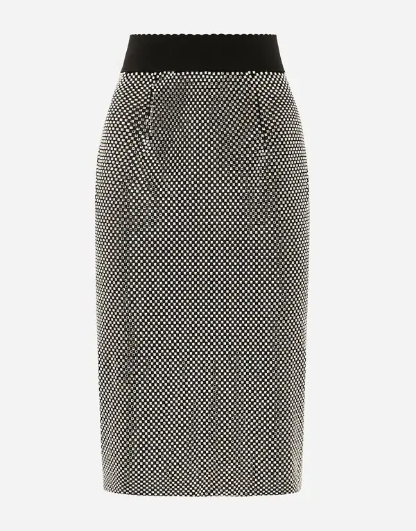 Dolce & Gabbana Calf-length Crystal Mesh Skirt Skirts - Silver