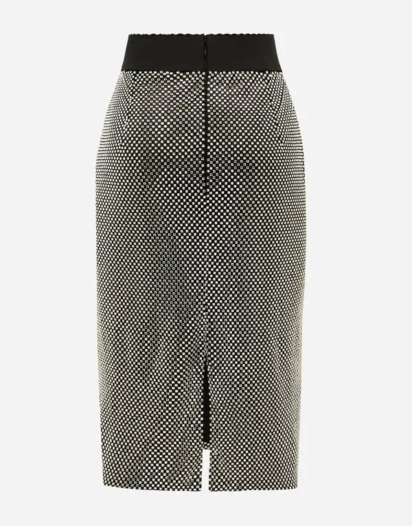 Dolce & Gabbana Crystal Mesh Calf-length Skirt