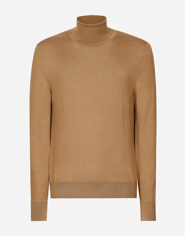 Dolce & Gabbana Cashmere And Silk Turtle-neck Sweater - Beige