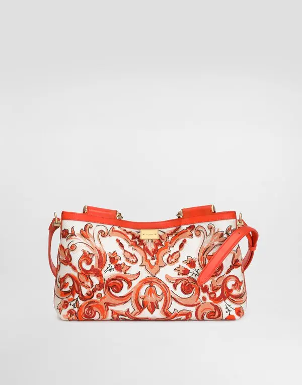Dolce & Gabbana Calfskin Lock Shoulder And Crossbody Bag - Orange