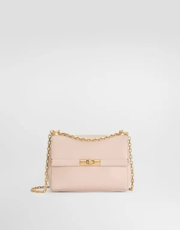 Dolce & Gabbana Calfskin Lock Shoulder And Crossbody Bag - Pink