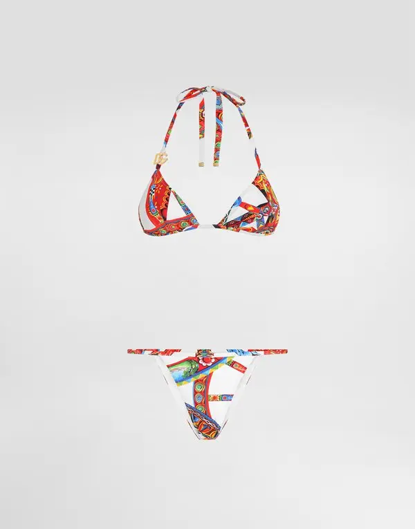Dolce & Gabbana Carretto-print Triangle Bikini� Swimwear