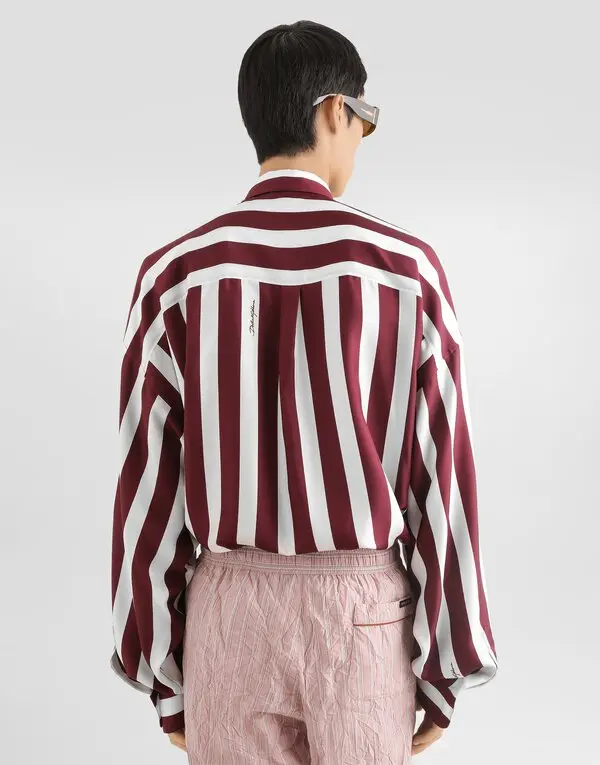 Dolce & Gabbana Striped Silk Twill Shirt Shirts