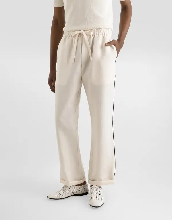 Dolce & Gabbana Linen Fabric Pajama Pants Pants And Shorts