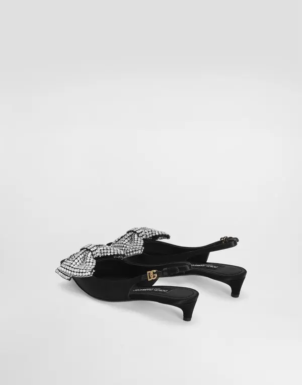 Dolce & Gabbana Embellished Satin Slingbacks